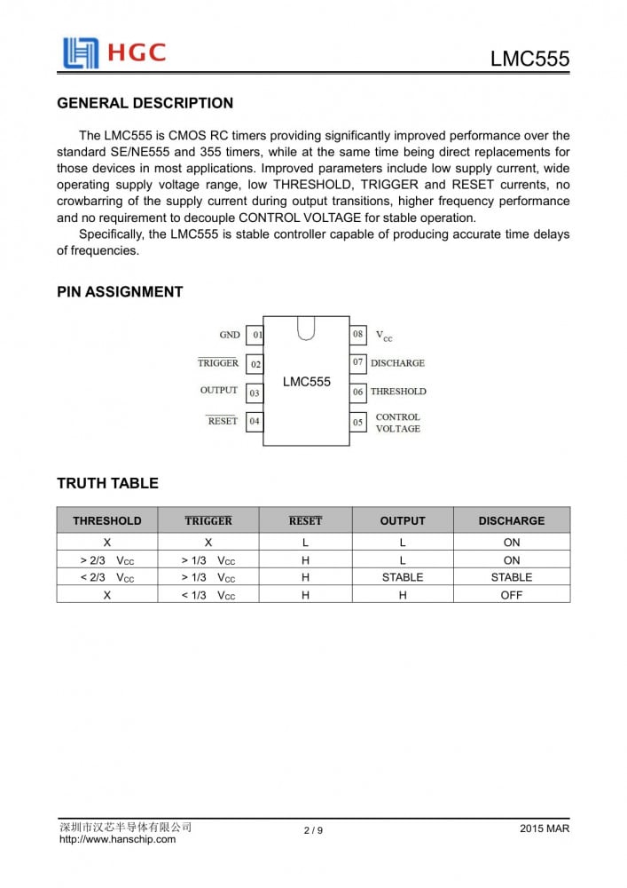 LMC555DGKRG datasheet page 2
