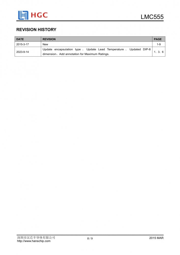 LMC555DGKRG datasheet page 8