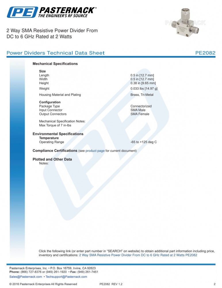 PE2082 datasheet page 2