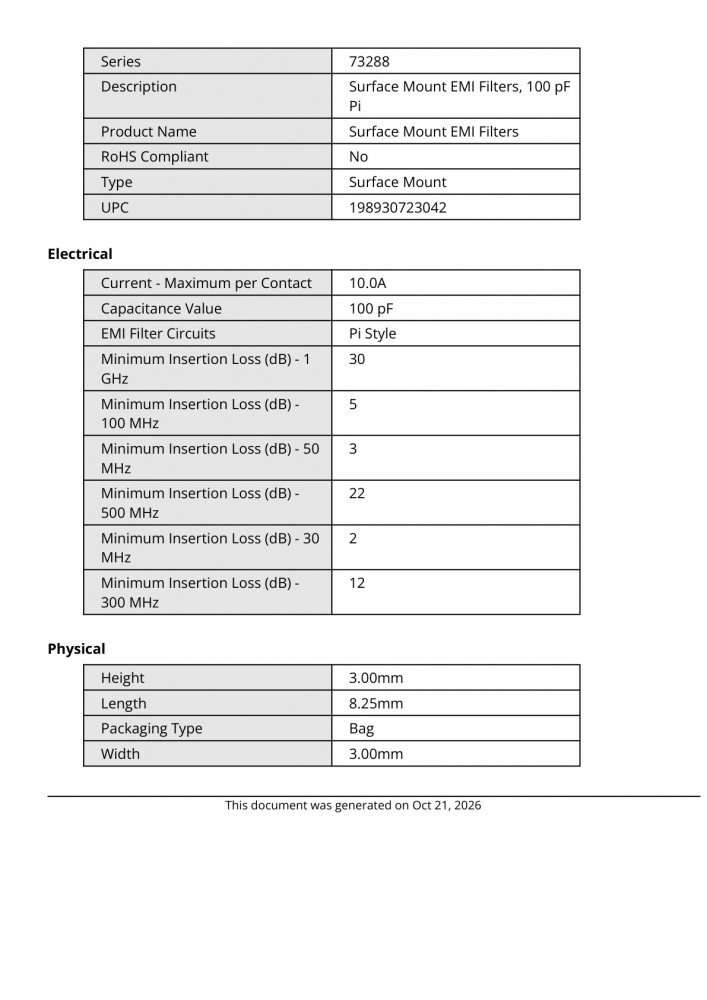 MOLEX 732880100 technical document, page 2
