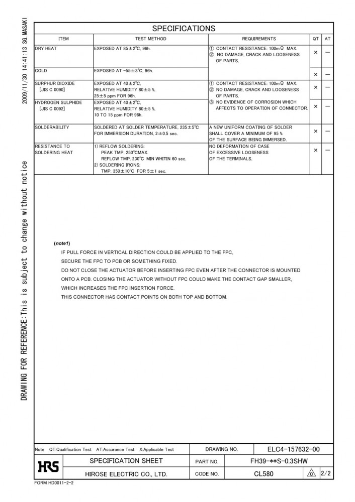 HRS FH39 specification page 2