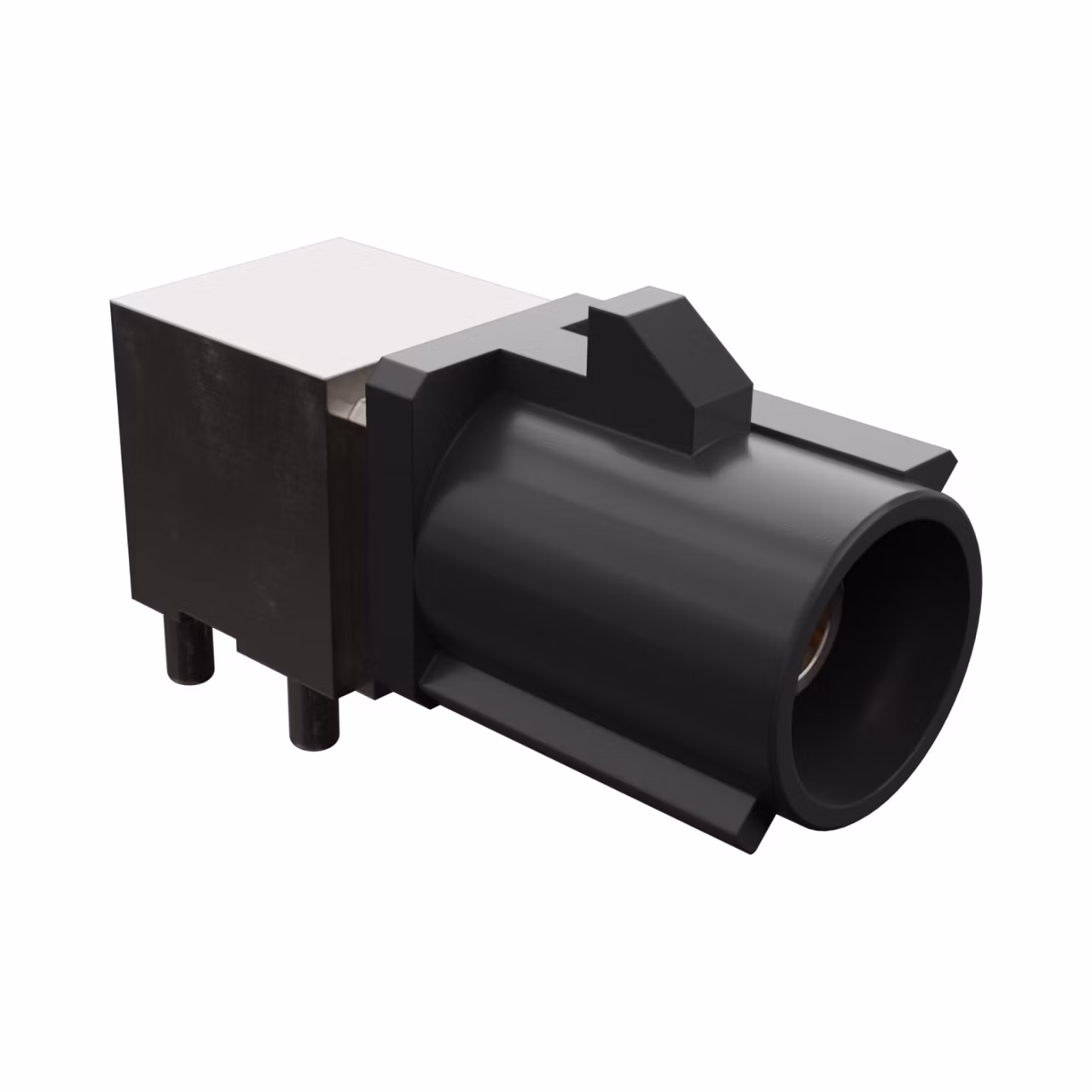 FAKRA Jack, Right-Angle, PCB Receptacle, Through Hole, Die Cast Body, Tin (Sn) Plated, Keying Code G, Gray, 50 Ohms for sale