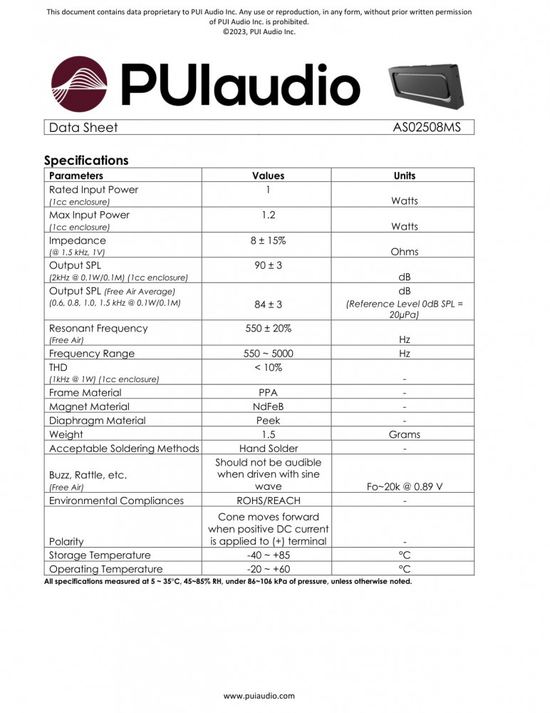 AS02508MS datasheet page 1