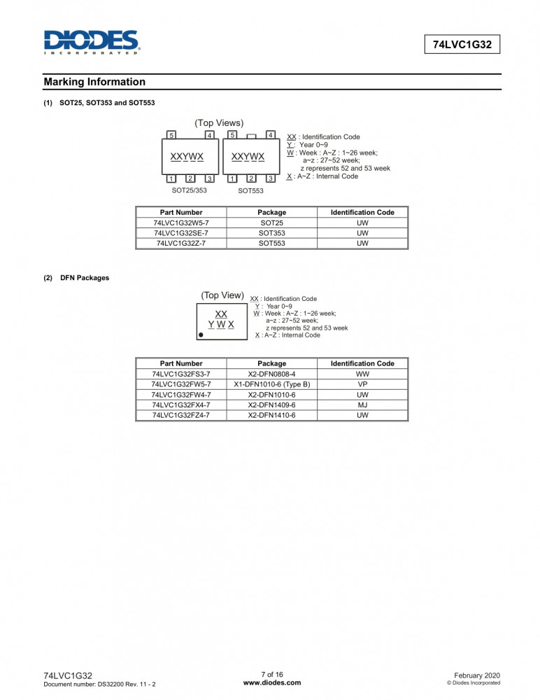 74LVC1G32SE-7 datasheet page 7