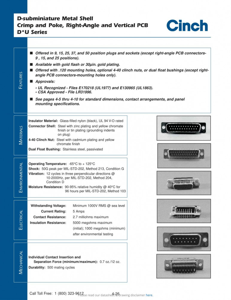 CINCH connector document page 1