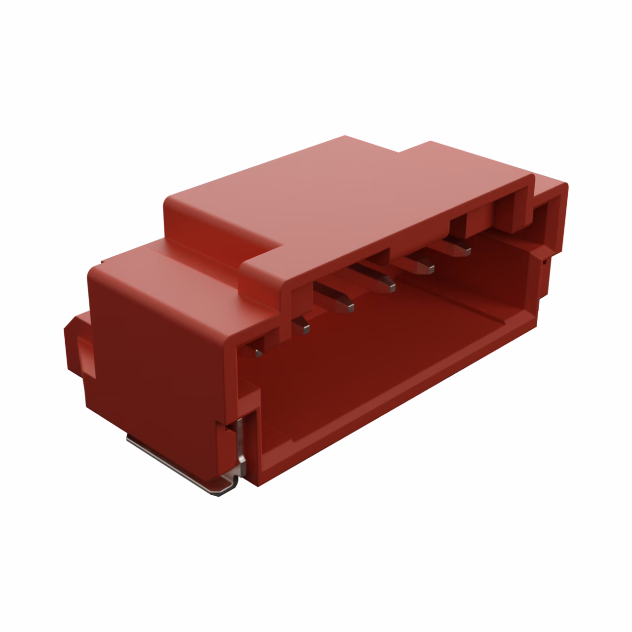 DuraClik Wire-to-Board Header, Single Row, Right-Angle, 6 Circuits, Tin (Sn) Plating, Red for sale