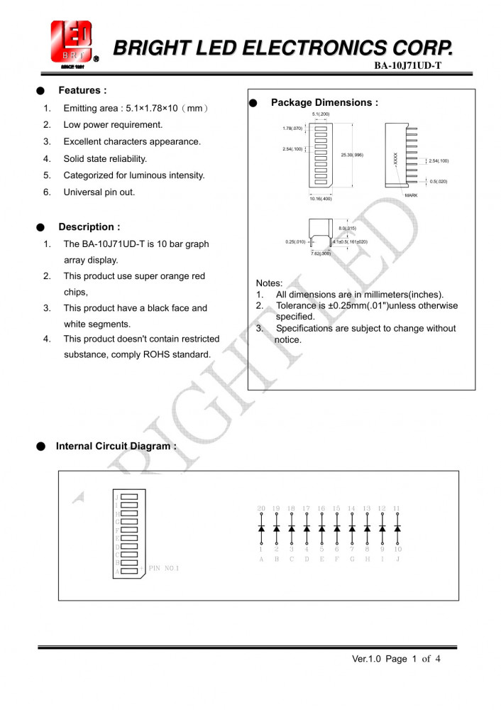 BA-10J71UD-T technical documentation page 1