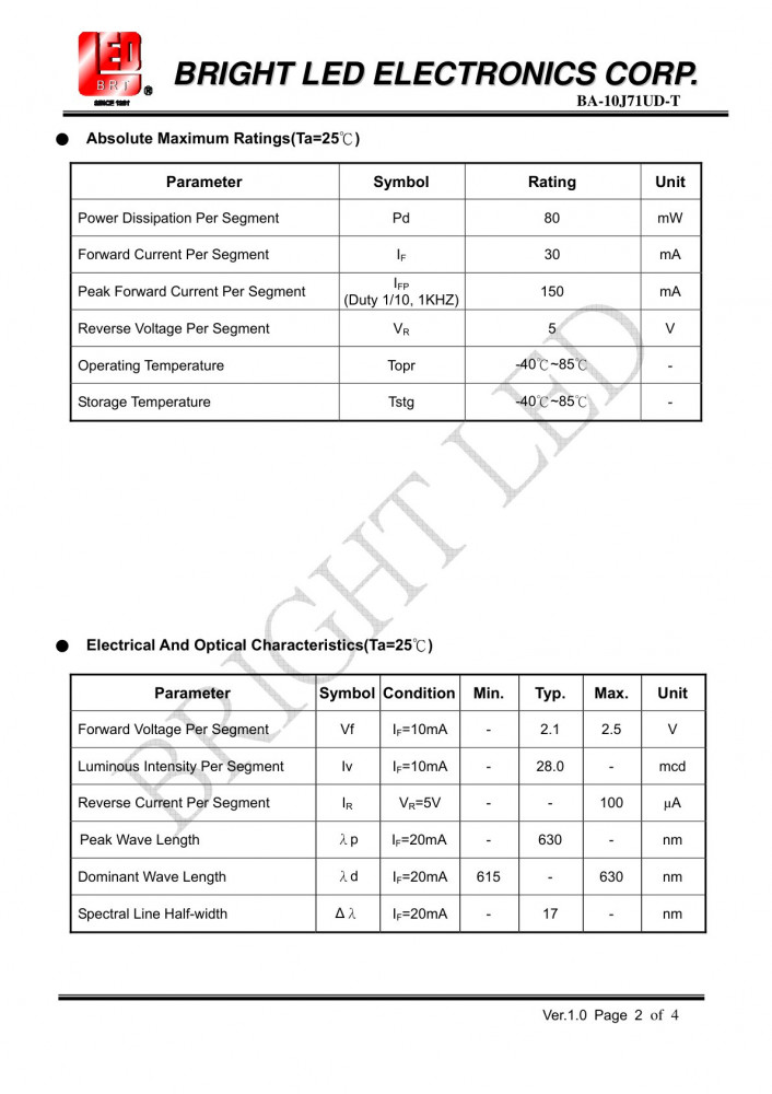 BA-10J71UD-T technical documentation page 2