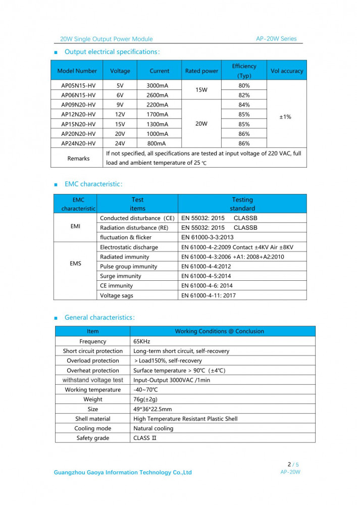AP24N20-HV technical document page 2