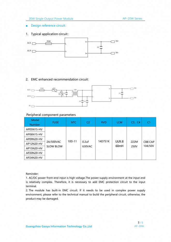 AP24N20-HV technical document page 3