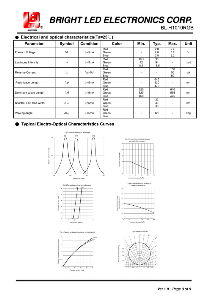 BL-H1010RGB datasheet page 3