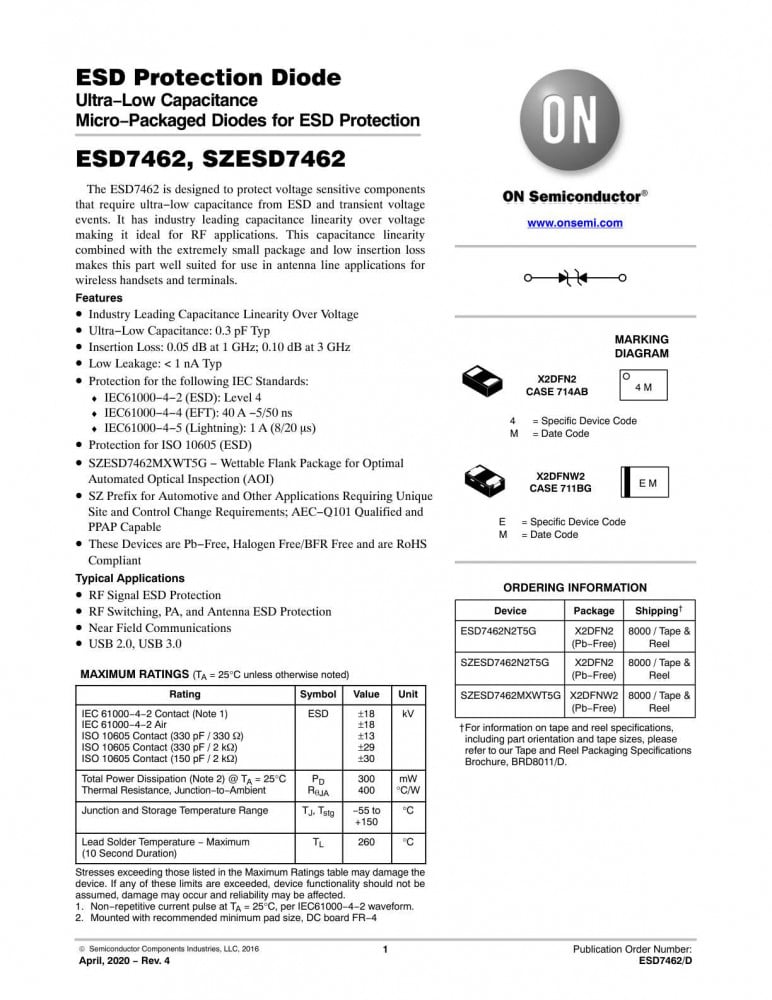 ESD7462 datasheet page 1