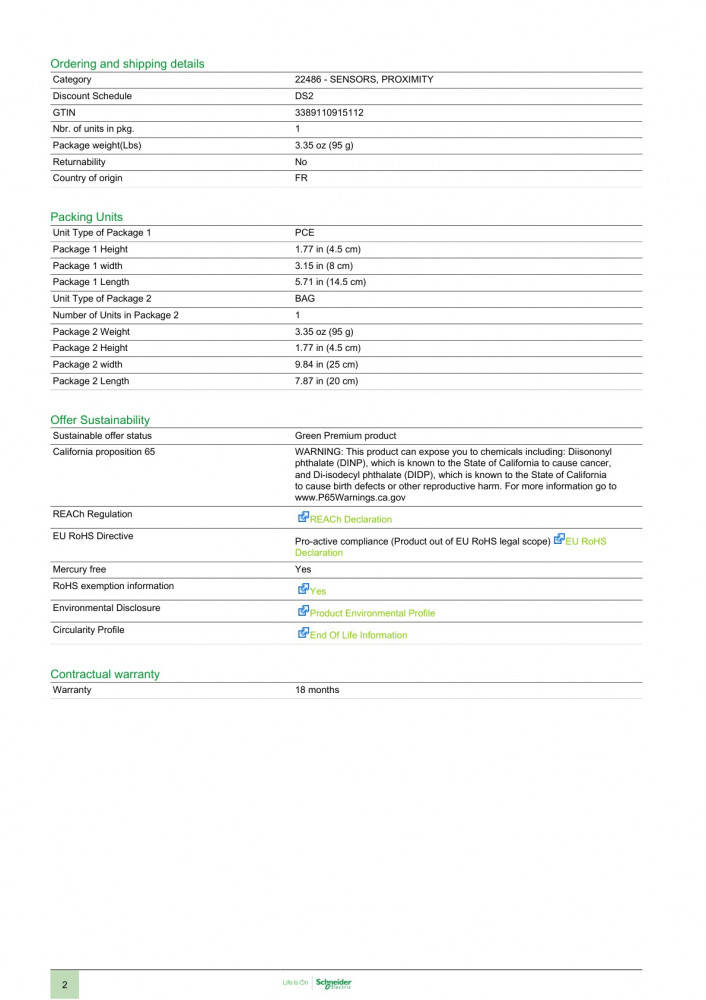 XS1M08MA230L1 technical document page 2