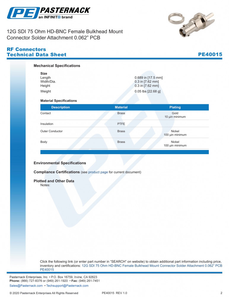 PE40015 technical document page 2