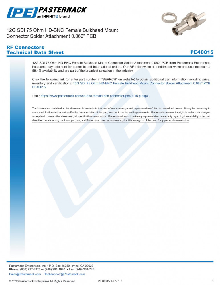 PE40015 technical document page 3