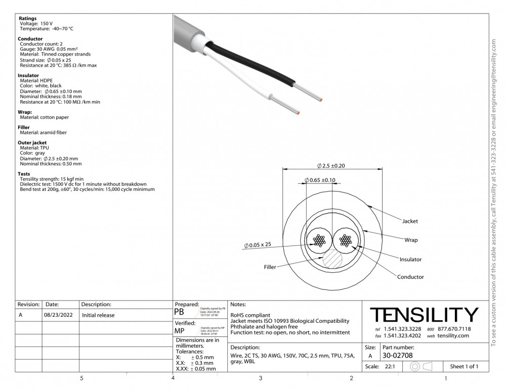Tensility International 30-02708 product drawing preview