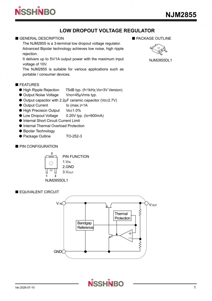 NJM2855 datasheet page 1