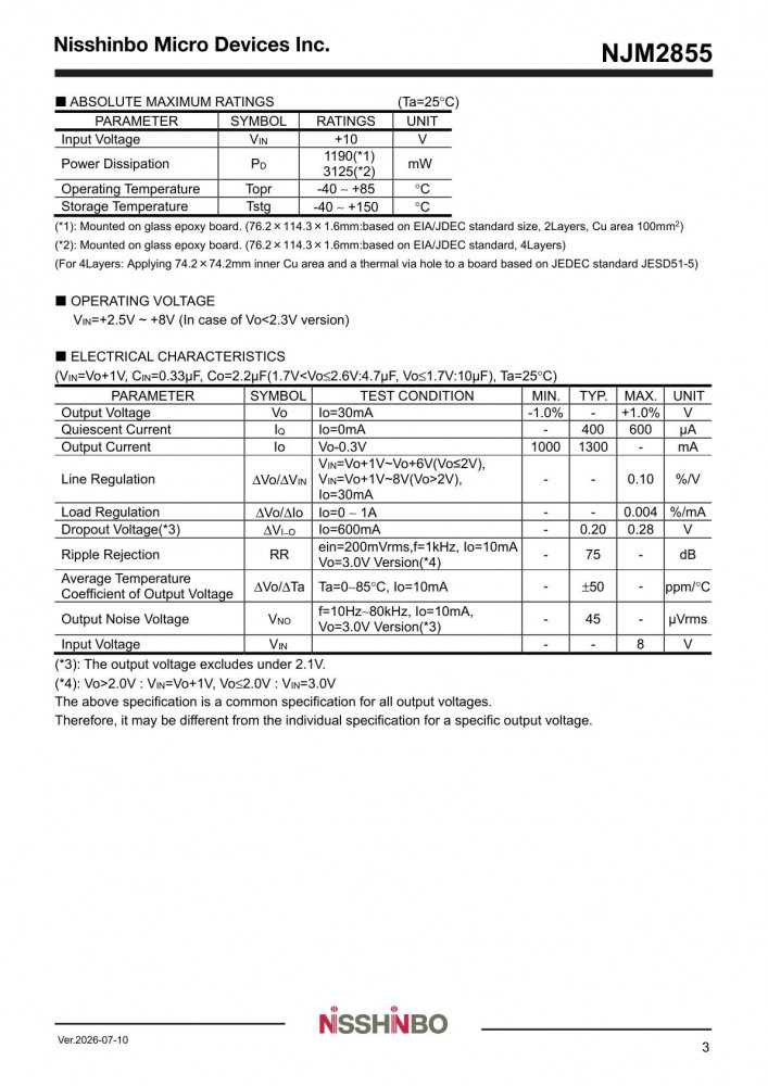 NJM2855 datasheet page 3