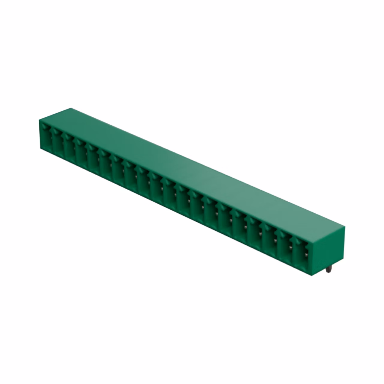 3.81mm Pitch Eurostyle Right-Angle PCB Header, Green Housing, 20 Circuits for sale