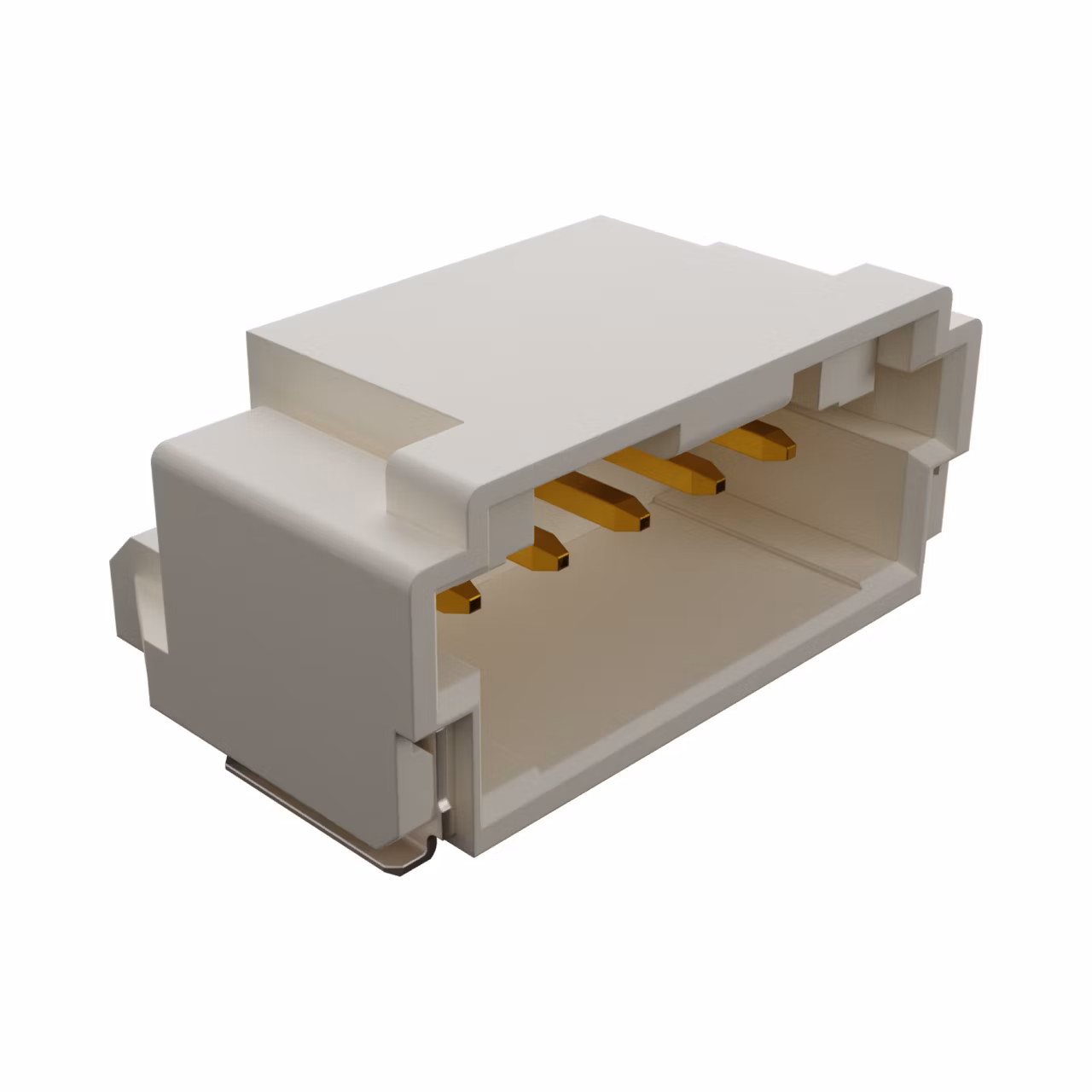 DuraClik Wire-to-Board Header, Single Row, Right-Angle, 5 Circuits, Gold  (Au) Plating, Natural for sale
