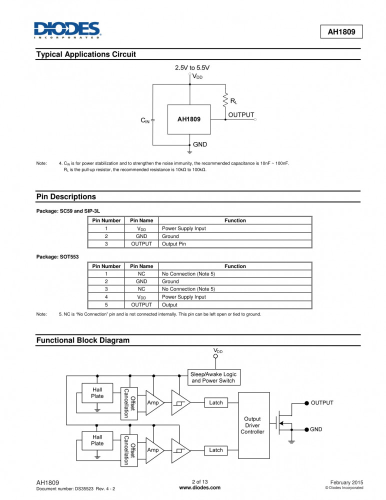 AH1809 datasheet page 2
