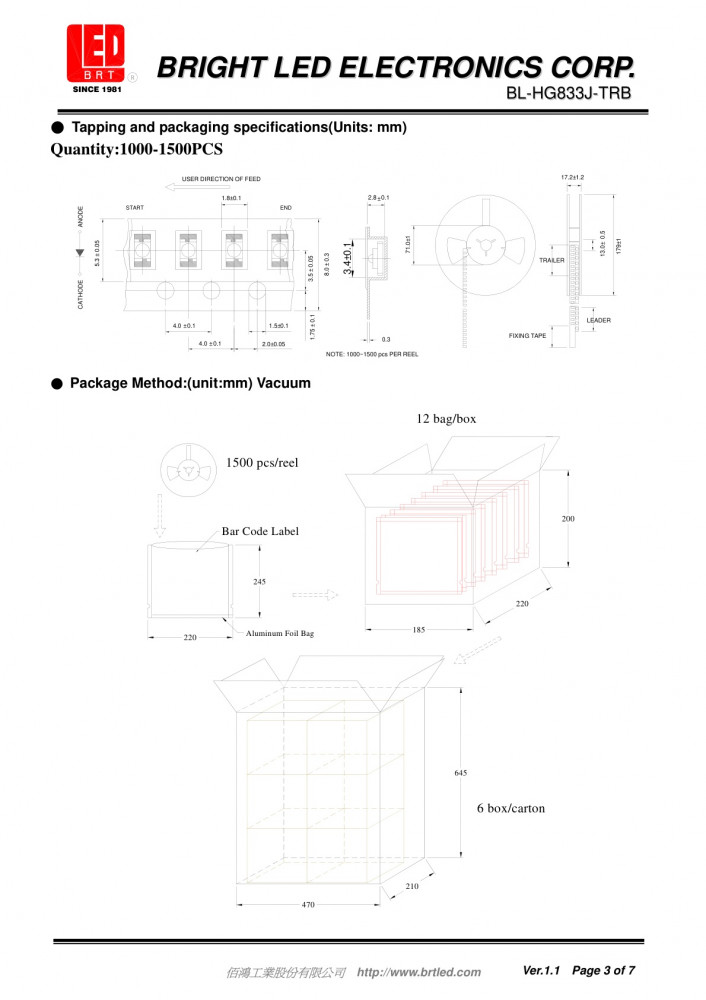 BL-HG833J-TRB datasheet page 3