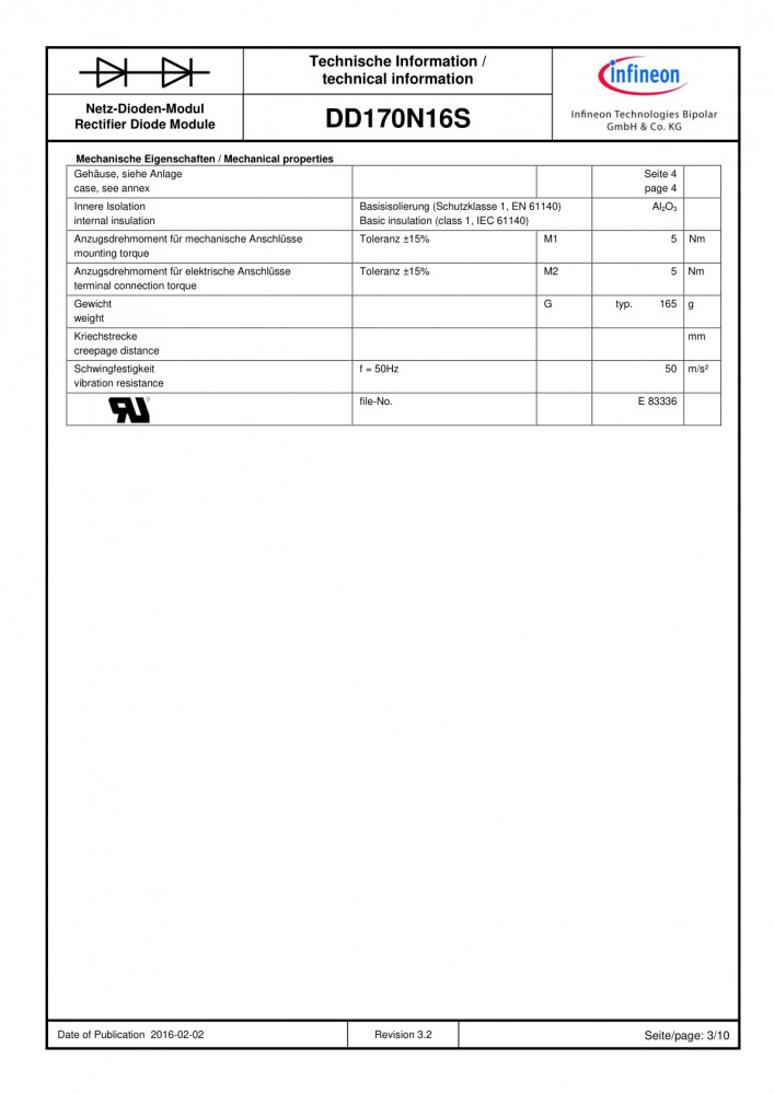 DD170N16S datasheet page 3