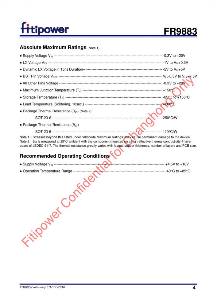 FR9883S6 datasheet page 4
