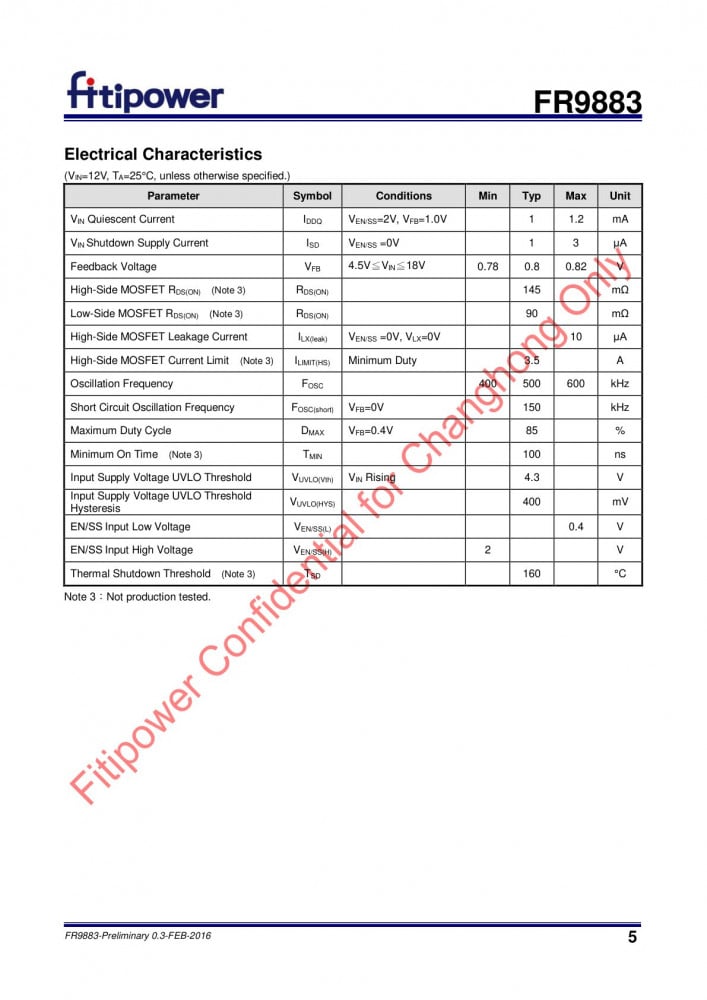 FR9883S6 datasheet page 5