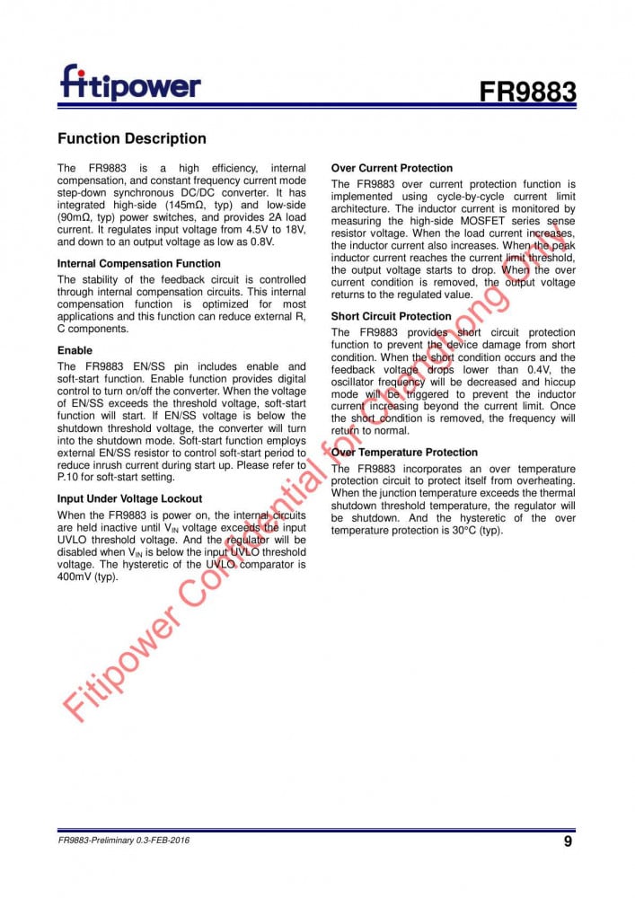FR9883S6 datasheet page 9