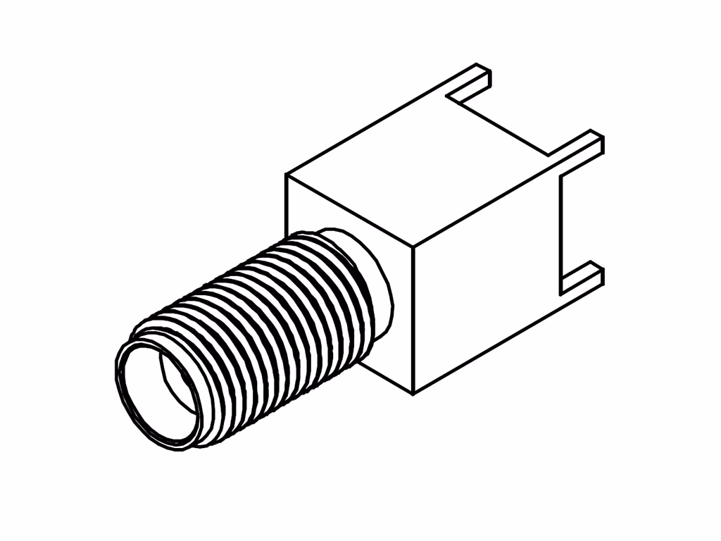 SMA Jack, Straight, Bulkhead Receptacle, PCB, Through Hole, No Hardware, Brass Body, Gold (Au) Plated, One Piece Per Bag, 50 Ohms for sale