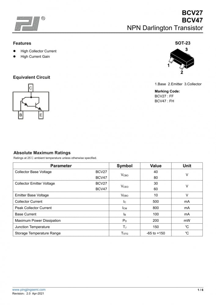 BCV27 datasheet page 1