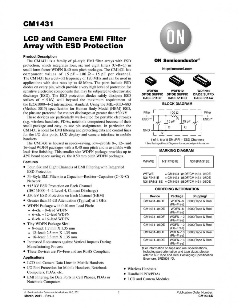 CM1431 datasheet page 1