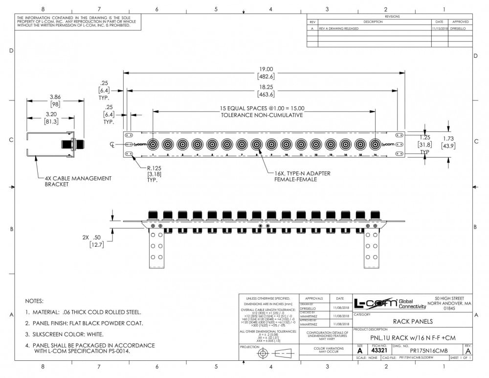 L-com PR175N16CMB product documentation page