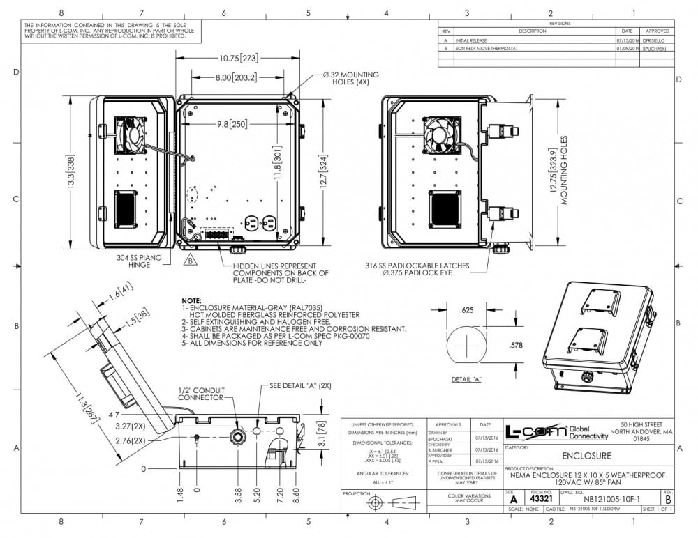 L-com NB121005-10F-1 technical document page