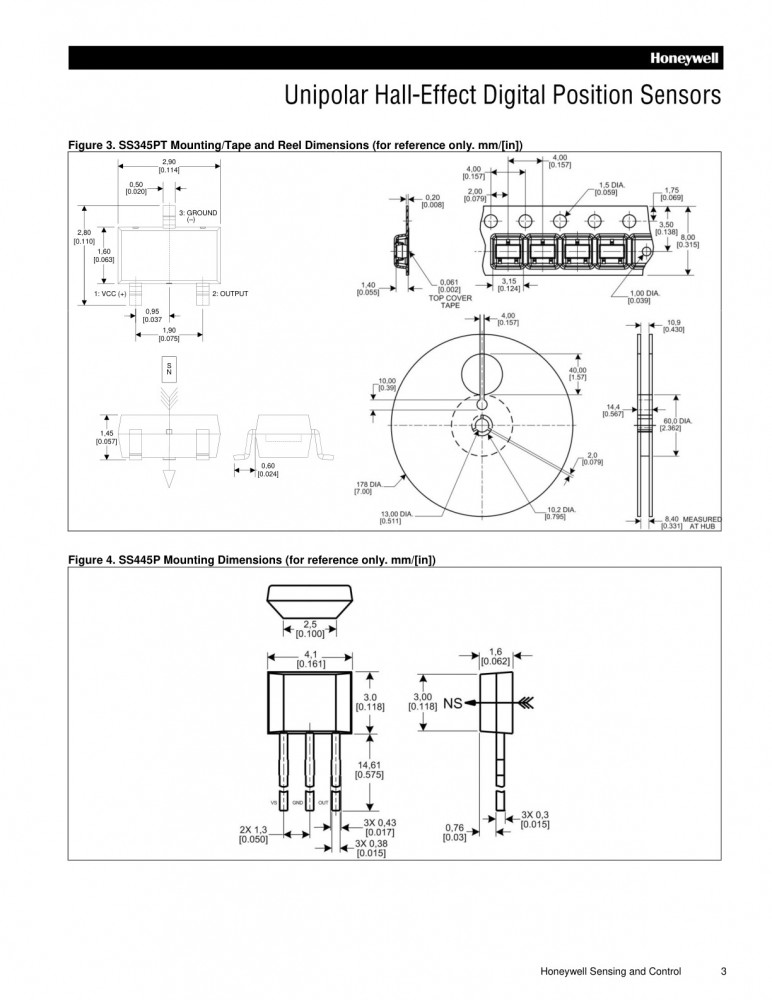 Honeywell SS445P datasheet page 3
