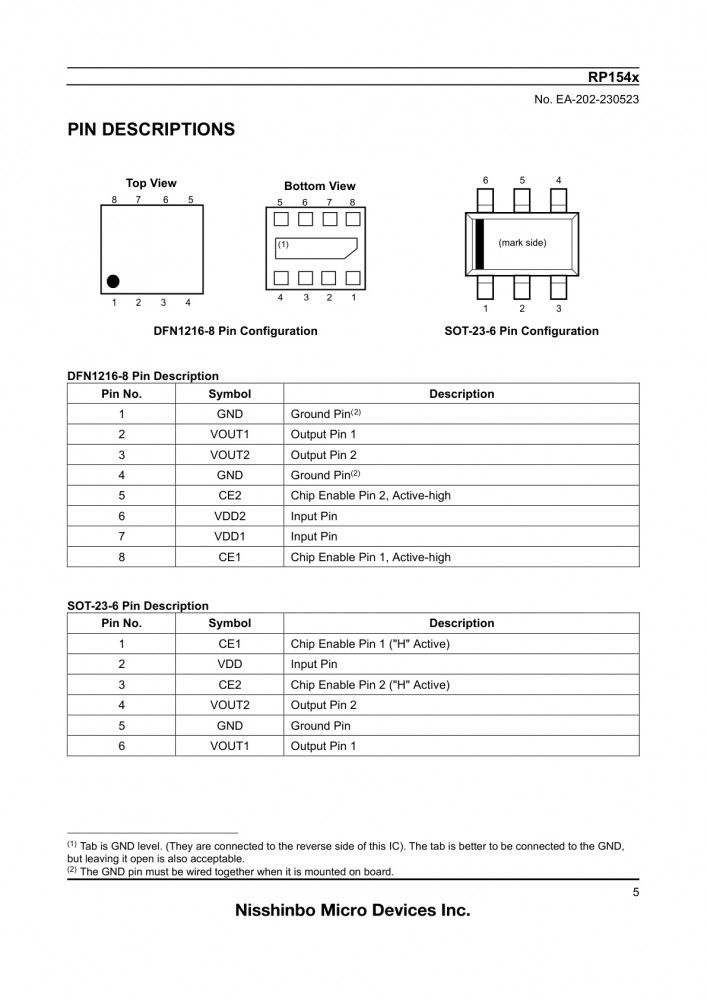 RP154 datasheet preview, page 5