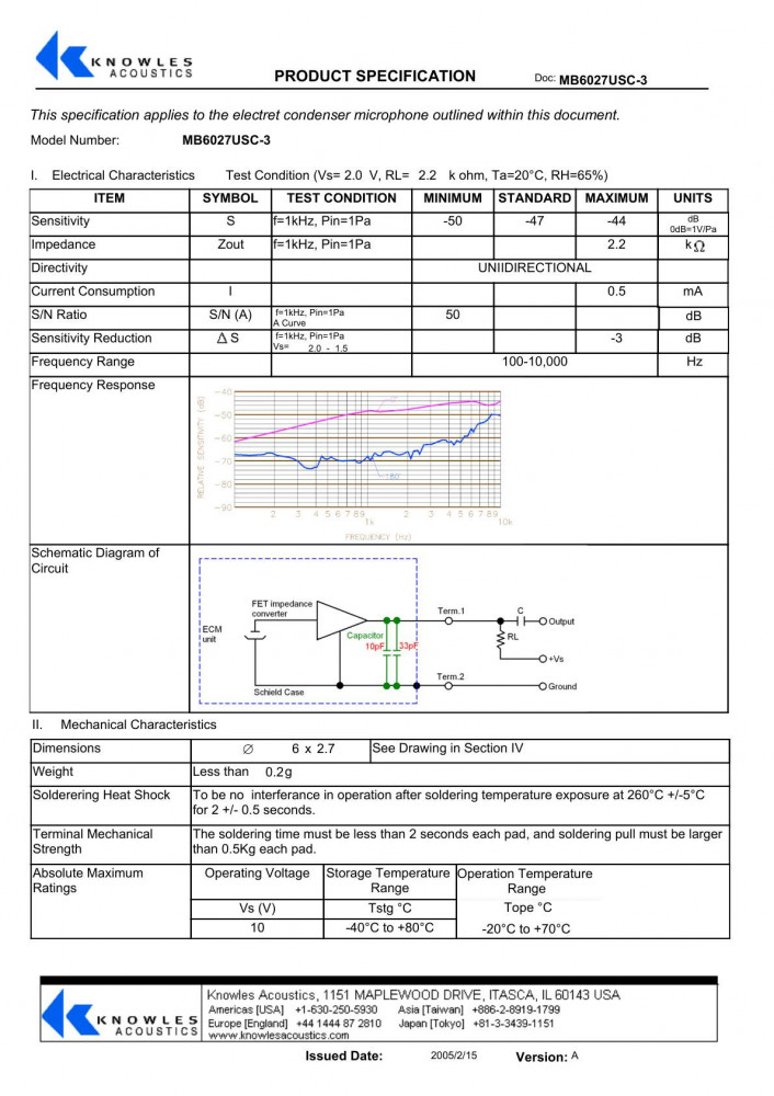 MB6027USC-3 specification page 1