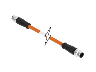 Micro-Change (M12) Double-Ended Cordset, 4 Poles, D-Coded, Male (Straight) to Male (Straight), 22 AWG, Shielded PUR Cable, 18.0m (59.05') Length