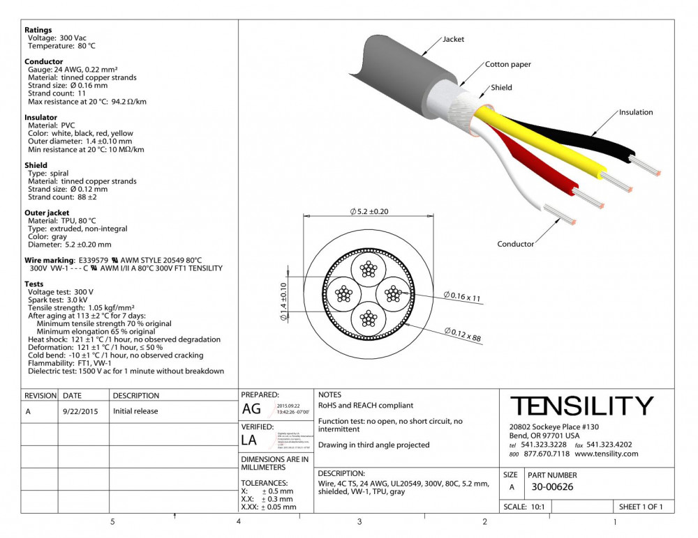 Tensility International 30-00626 product drawing