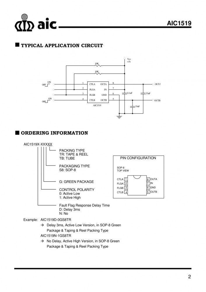 AIC1519 datasheet page 2