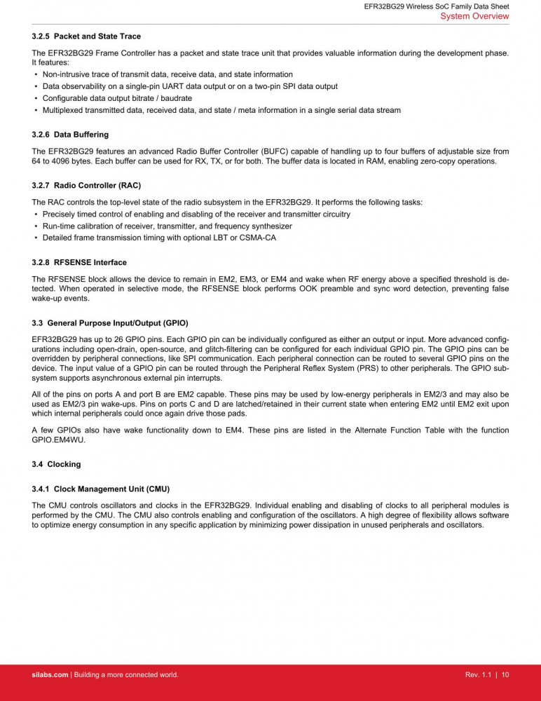 EFR32BG29 datasheet page 10