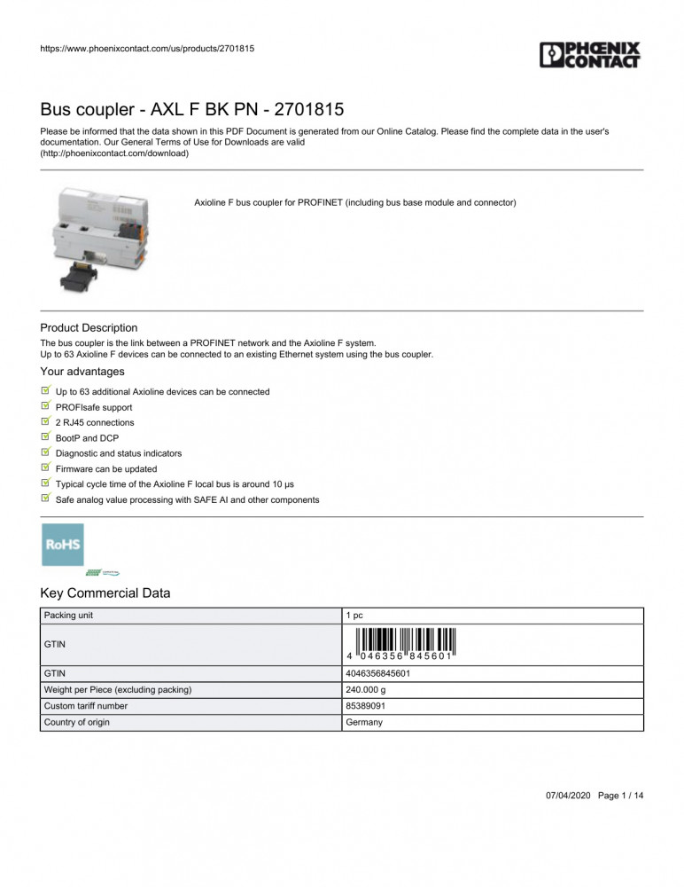 2701815 technical document page 1