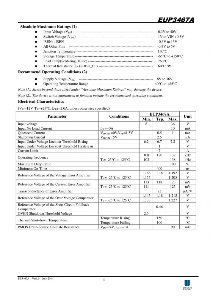 EUP3467AWIR1 datasheet page 4