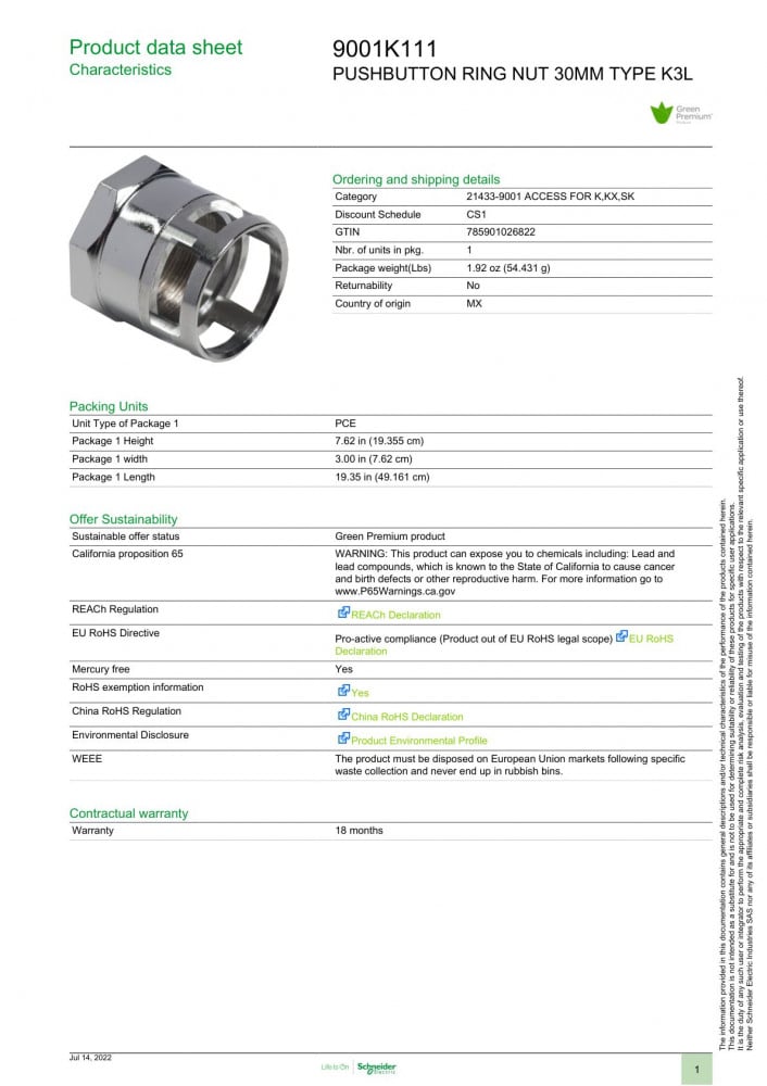 9001K111 technical document preview
