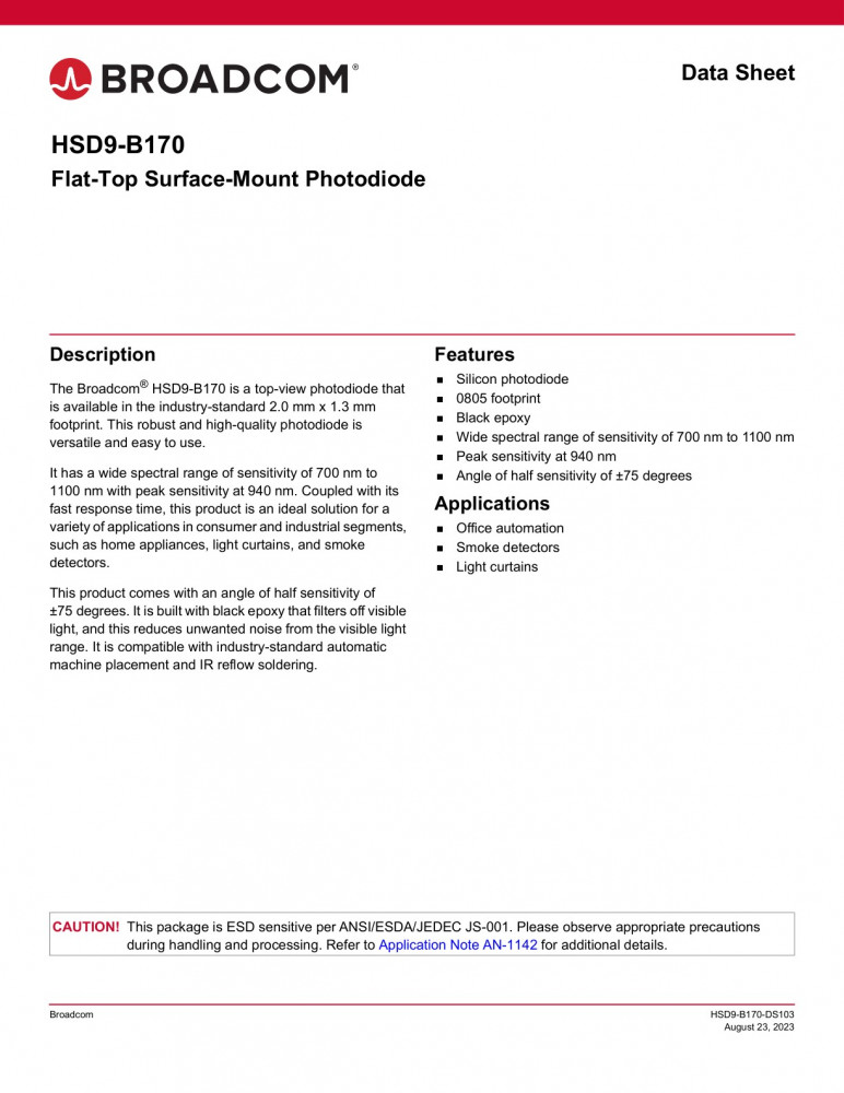 HSD9-B170 datasheet page 1