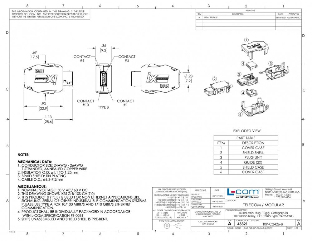 L-com IXP-C2426-B technical drawing preview