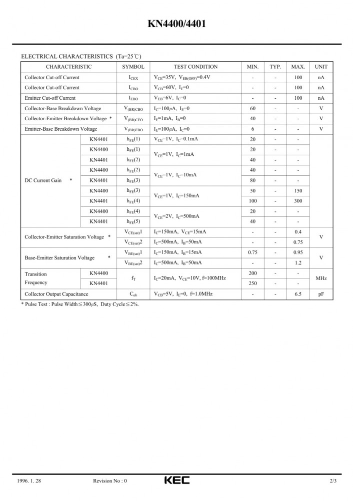 KN4401-AT/P datasheet page 2