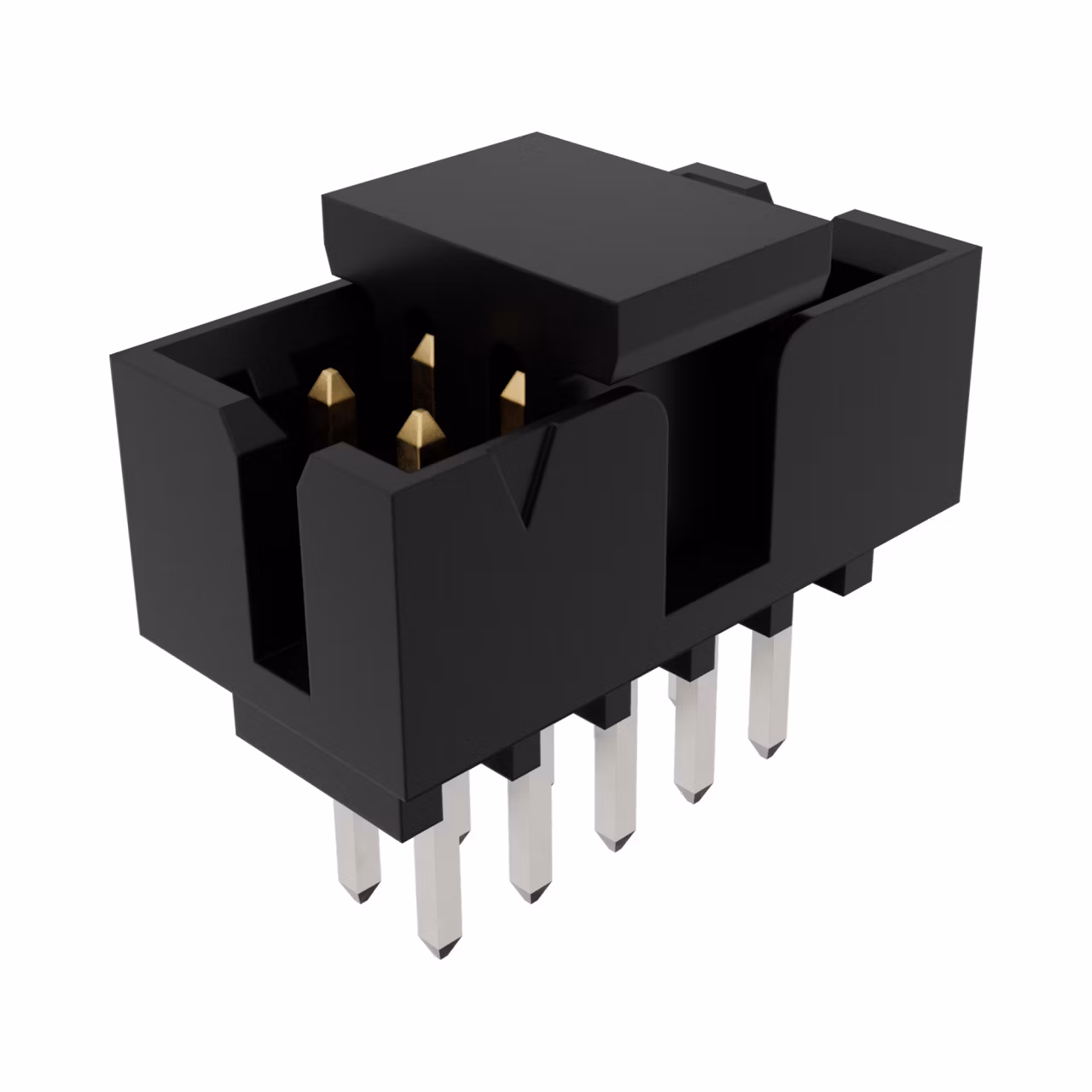 2.00mm Pitch, Milli-Grid PCB Header, Dual Row, Vertical, Through Hole, Shrouded, 14 Circuits, 0.76µm Gold (Au) Plating, 2.50mm Tail Length, Dual Side Slots, Dual Friction Locks, Center Polarization, with Cap, Tube