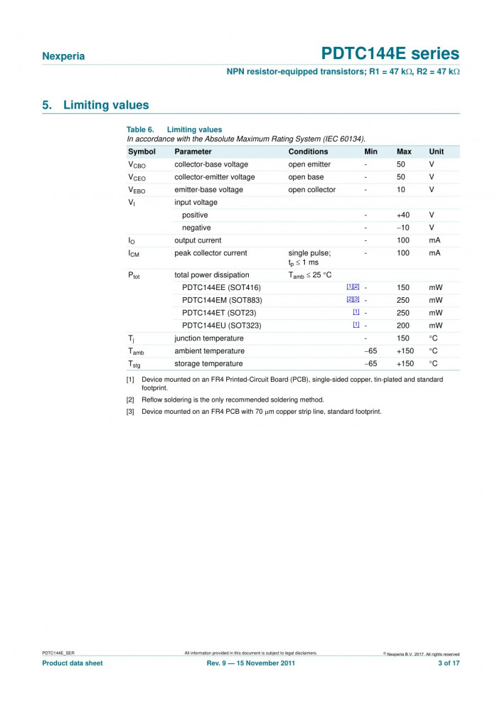 PDTC144ET technical document page 3